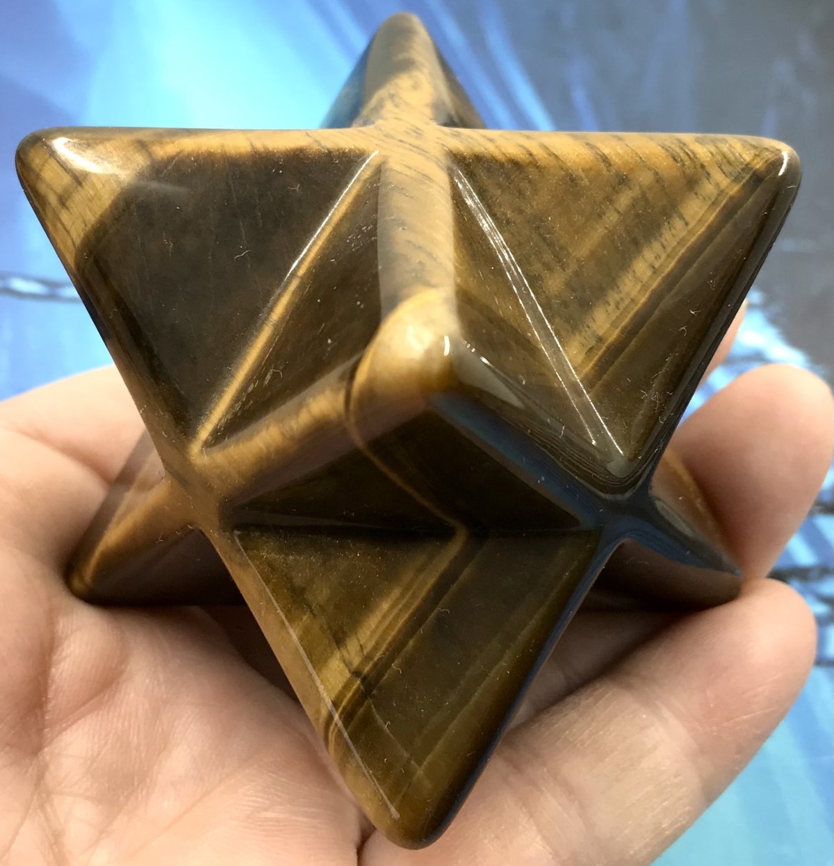 Tigerøje makaba stjerne 5x5cm. Ca. 190gram - krystalmadsen´S WEBSHOP ...