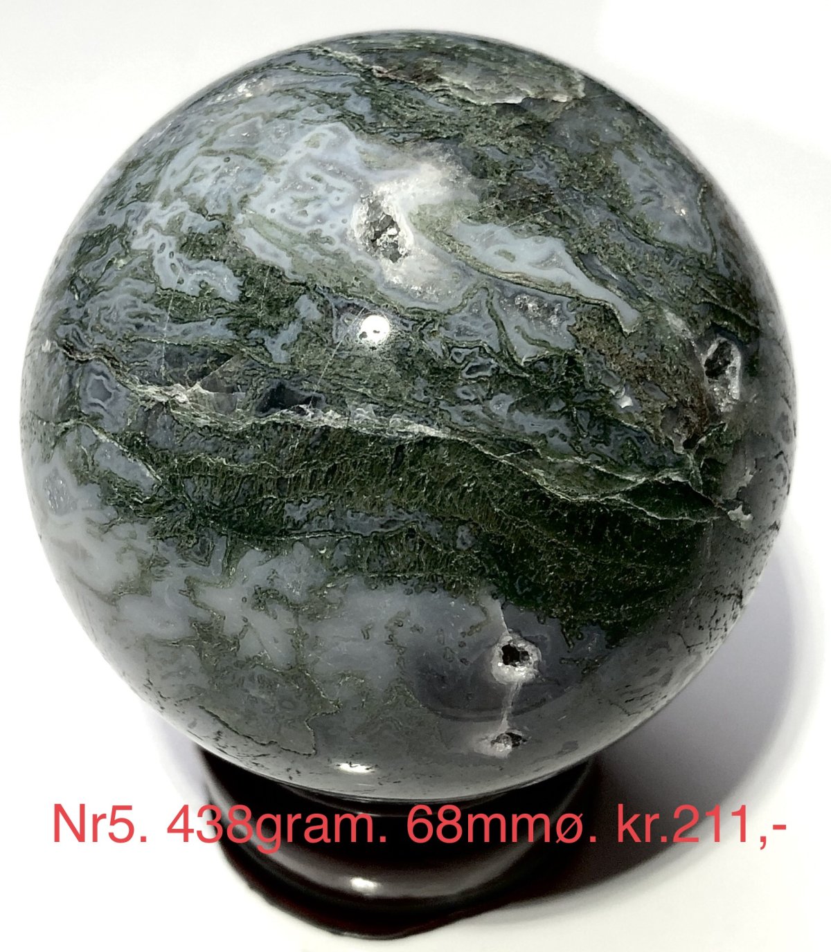 Mos agat kugle-5 - Mos agat kugle - krystalmadsen´S WEBSHOP/HJEMMESIDE