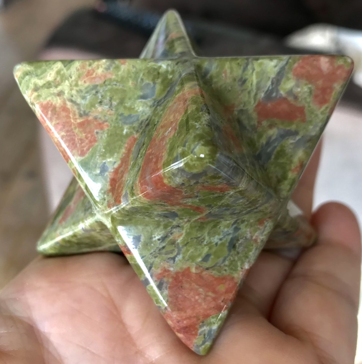 Unakit makaba stjerne 5x5cm. 210gram. - krystalmadsen´S WEBSHOP/HJEMMESIDE